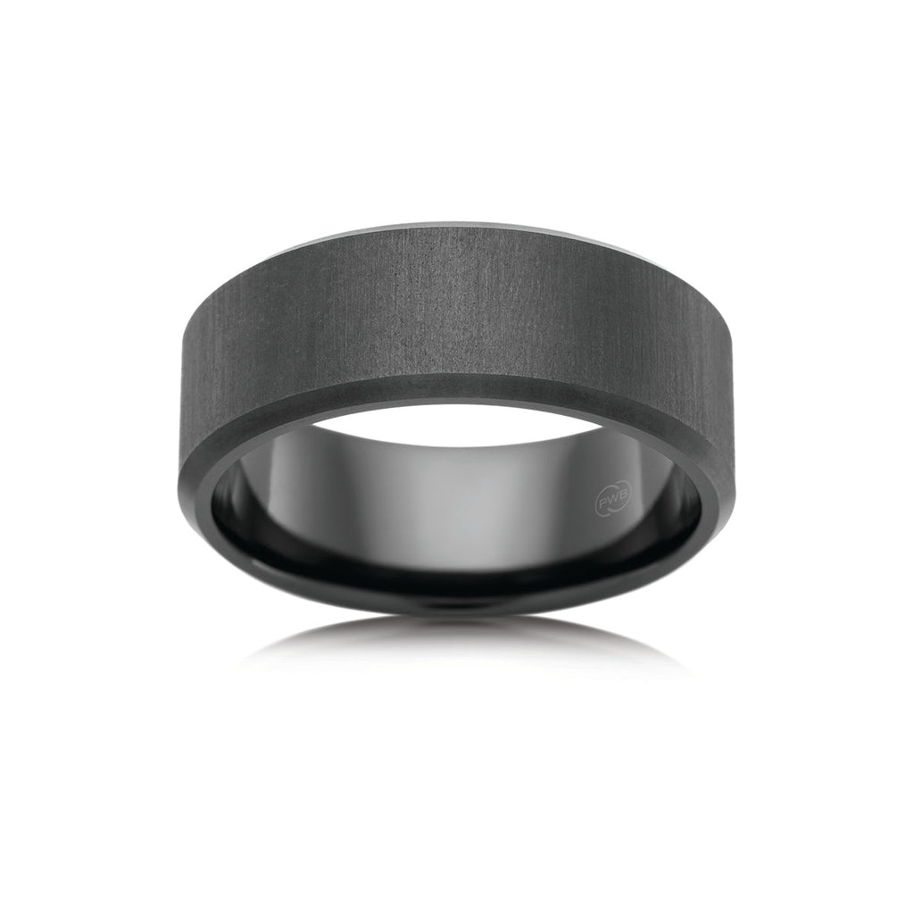 Zirconium Silk Finish Bevelled Edge Ring – Richardson's Jewellers
